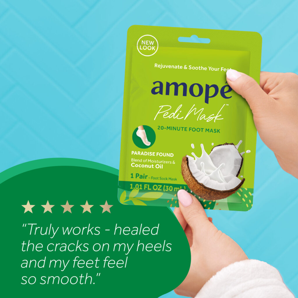 Amopé® PediMask™ 20-Minute Foot Mask - Paradise Found with Coconut ...