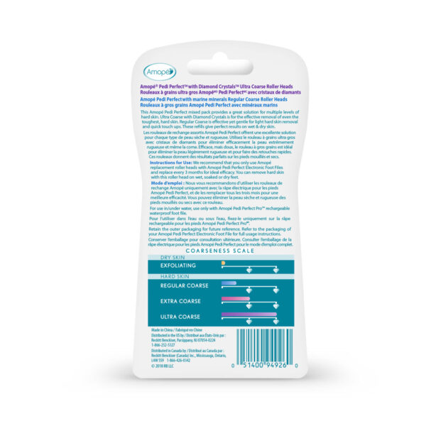 Amopé® Pedi Perfect™ Electronic Foot File Refills, Mixed Refills - Amope US